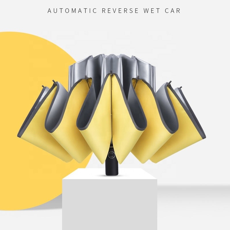 Tech Titanium Silver Coating Custom Fold Inverted Reverse Umbrella for ...